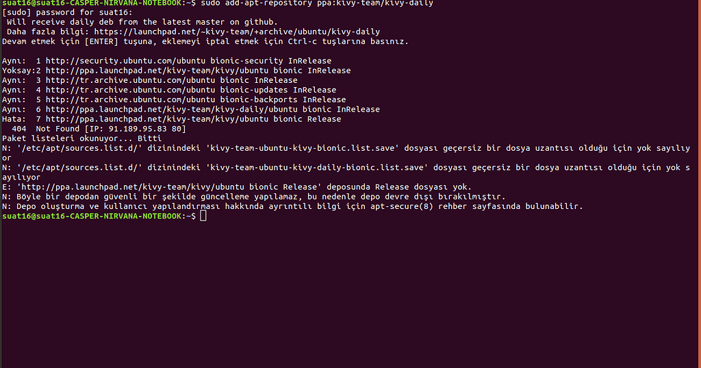 Linüx Ubuntu kivy yükleme sorunu - Kivy - YazBel forumu