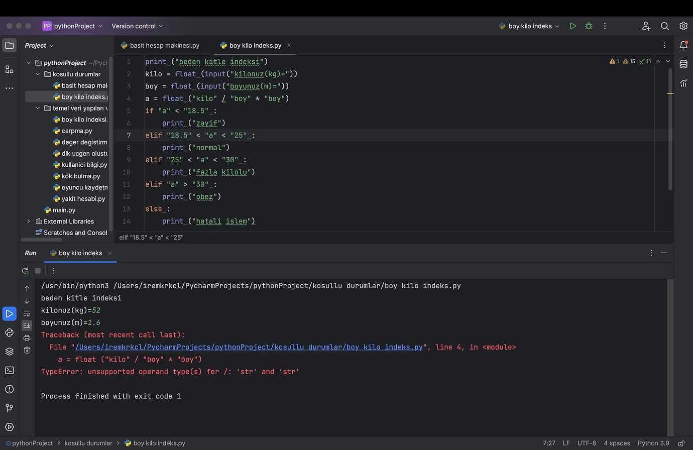 Typeerror Unsupported Operand Types For Str And Str Hatasını Nasıl çözerim Python 