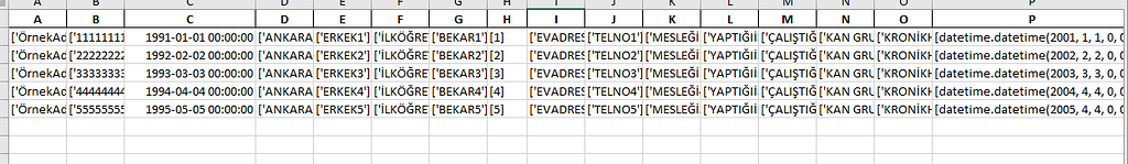 Excel hücreleri okuyup listelerken temiz veri şeklinde listelemesi ...