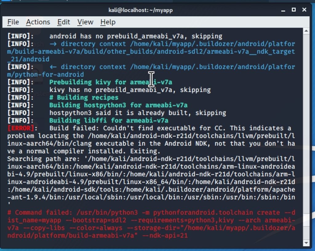Kivy Buildozer Hata Alıyorum - Kivy - YazBel forumu
