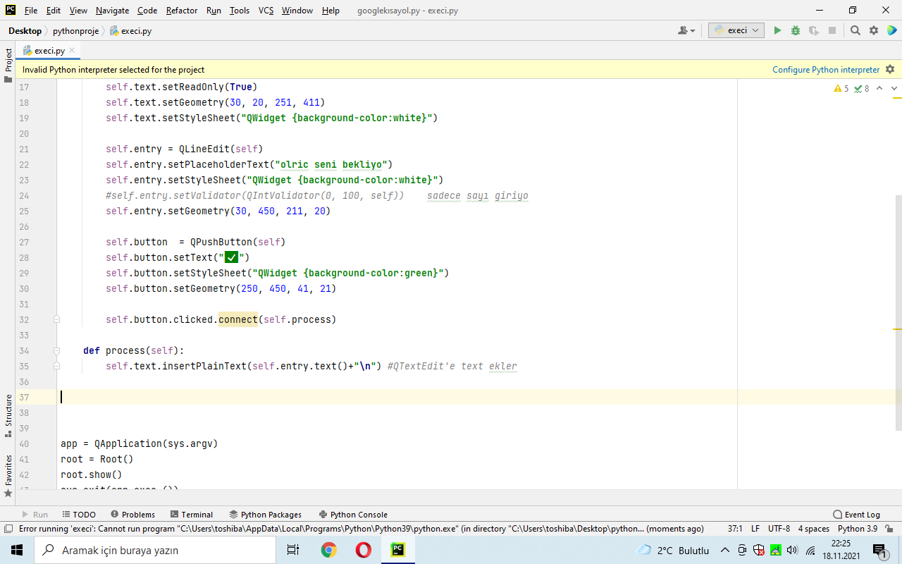 PyCharm Invalid Python Interpreter Selected For The Project Diyor Python YazBel Forumu