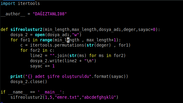 Oluşturulabilecek tüm olasılıklar - Python - YazBel forumu